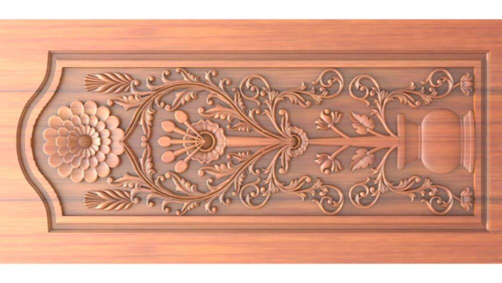 Elegant Floral Panel Design Crafted Using CNC ArtCAM
