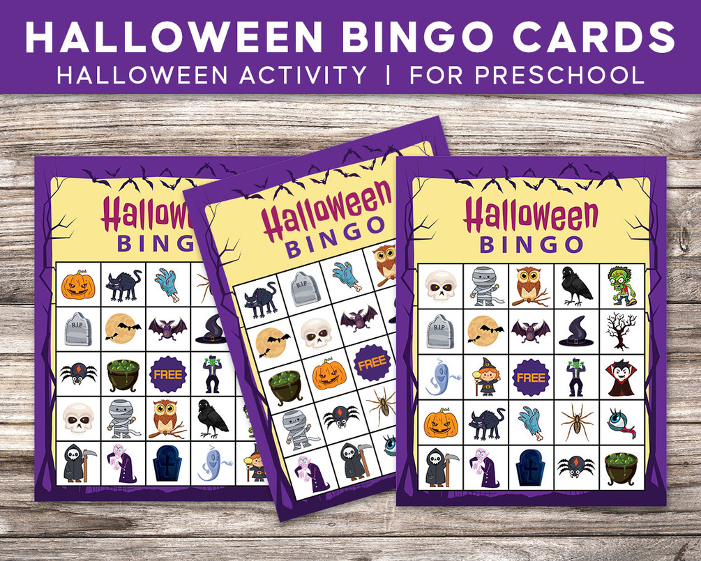 Halloween Bingo Cards - 30 Printable Worksheets & 5 Bonus Coloring ...