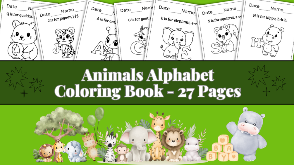 Animals Alphabet Coloring Book – A Fun & Educational Way to Learn the ...