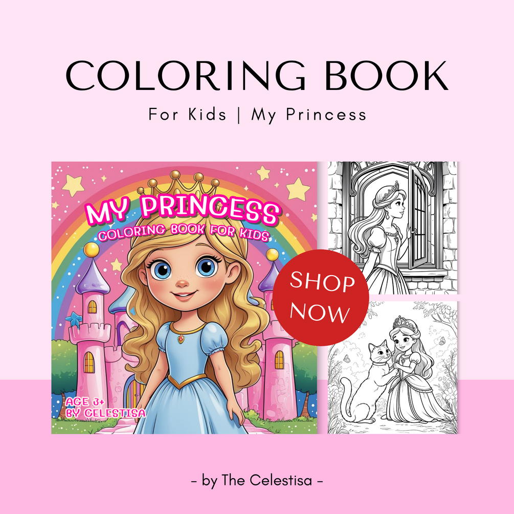 Princess Coloring Book for Kids – Printable PDF (12 Pages)