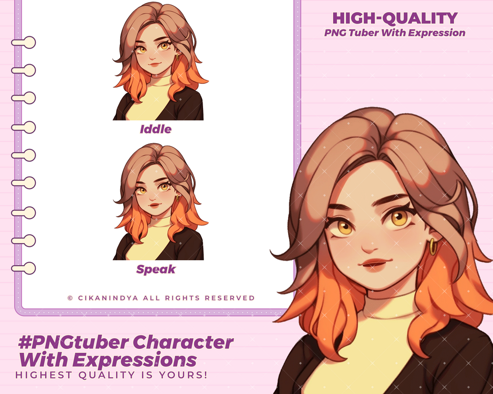PNG Tuber | Streamer's Digital with Engaging PNG Tuber Avatar Girl for ...
