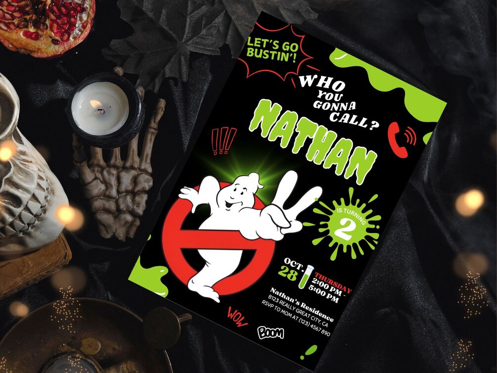 Ghostbusters birthday invitation, Printable editable invite, frozen ...
