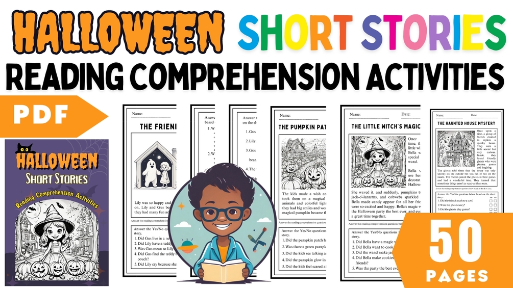 Halloween Short Stories and Reading Comprehension Questions and Activities