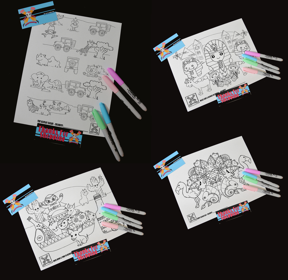 Kawaii Vacation Coloring Pack