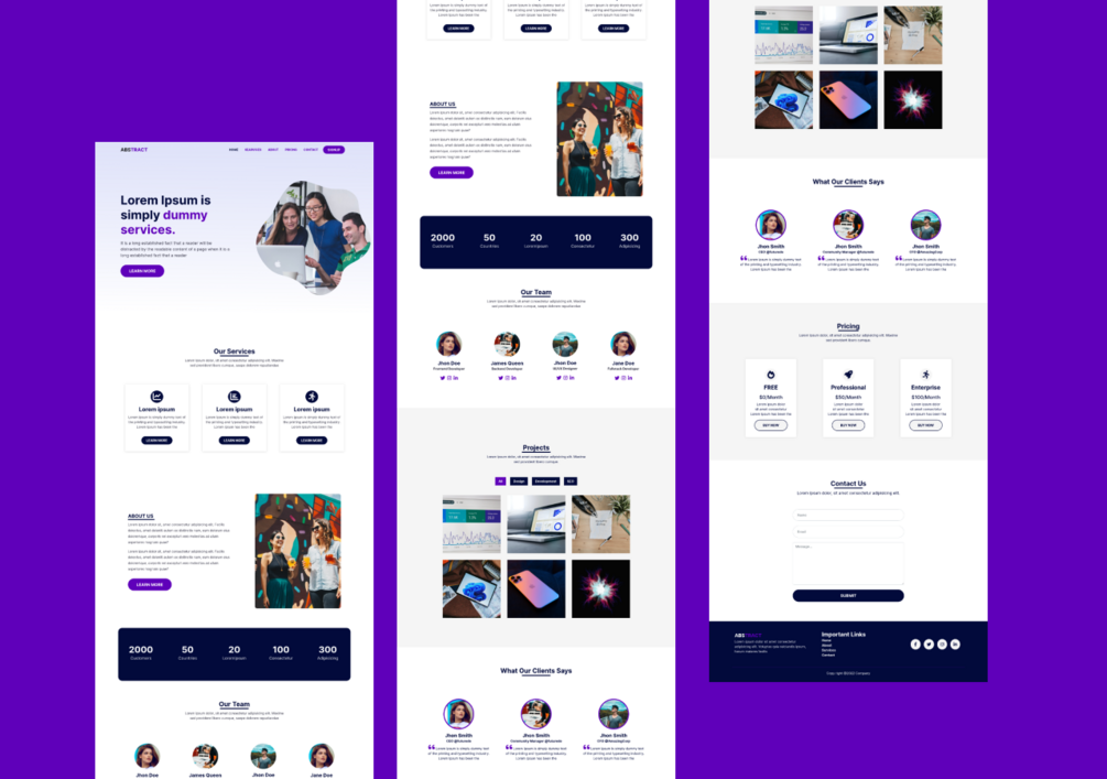 Abstract Agency landing page template