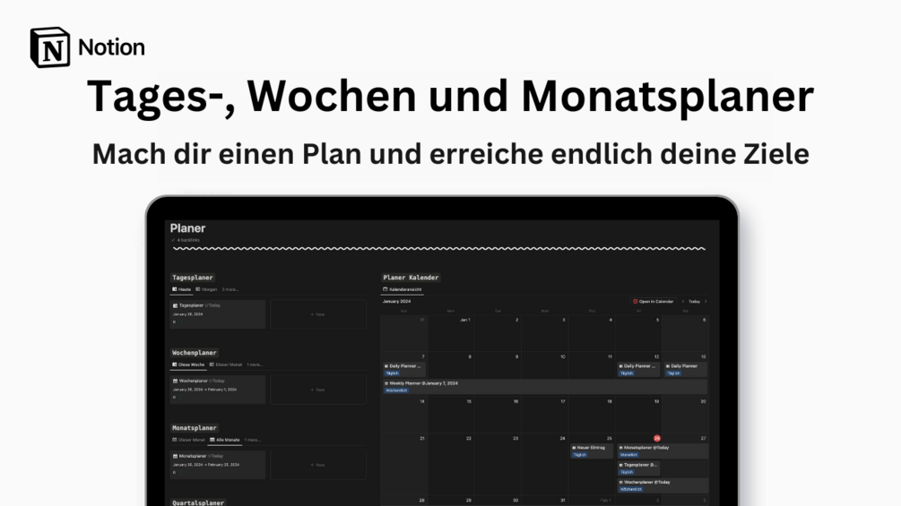 Tages-, Wochen und Monatsplaner Template