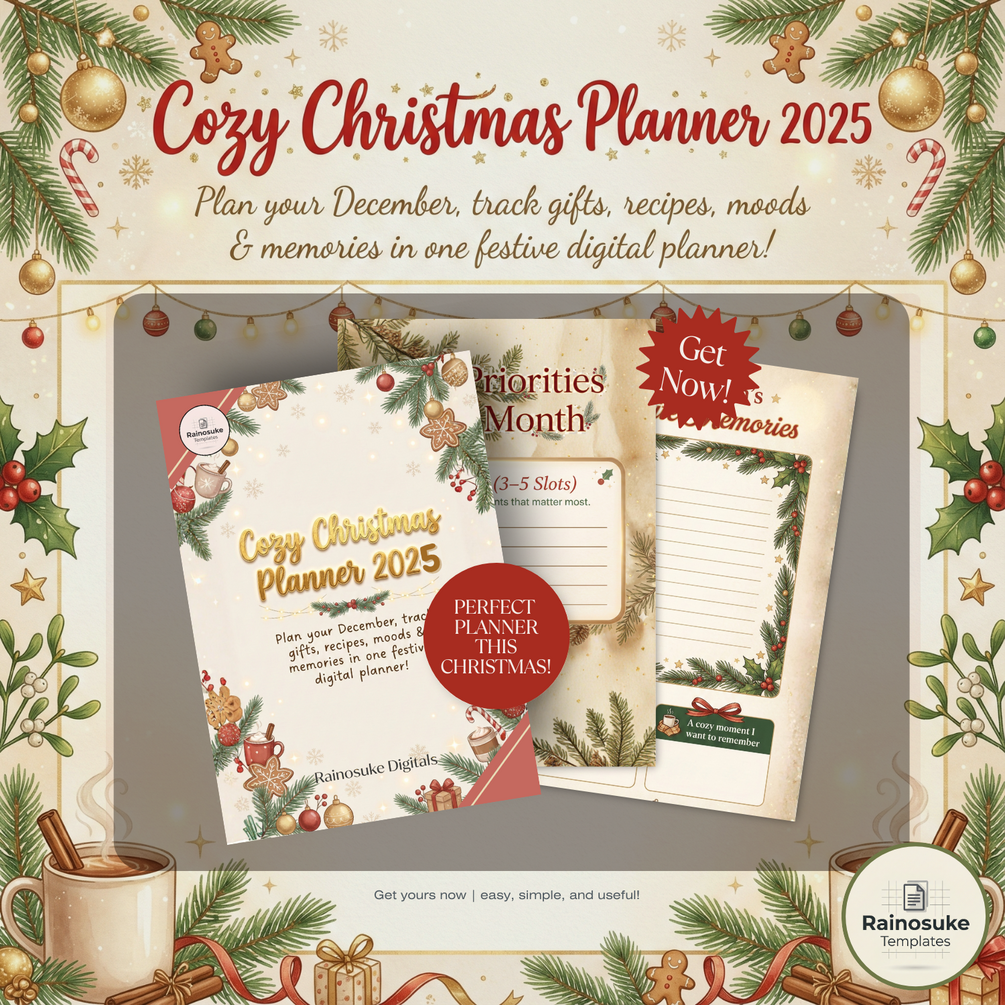 Cozy Christmas Planner 2025 | Digital Holiday Dashboard, Checklists ...