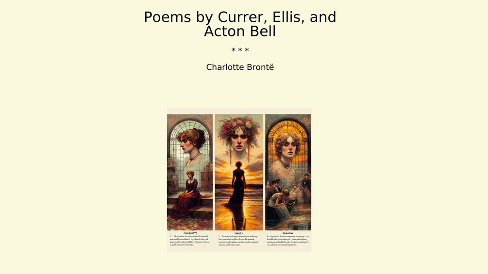 Poems by Currer, Ellis, and Acton Bell