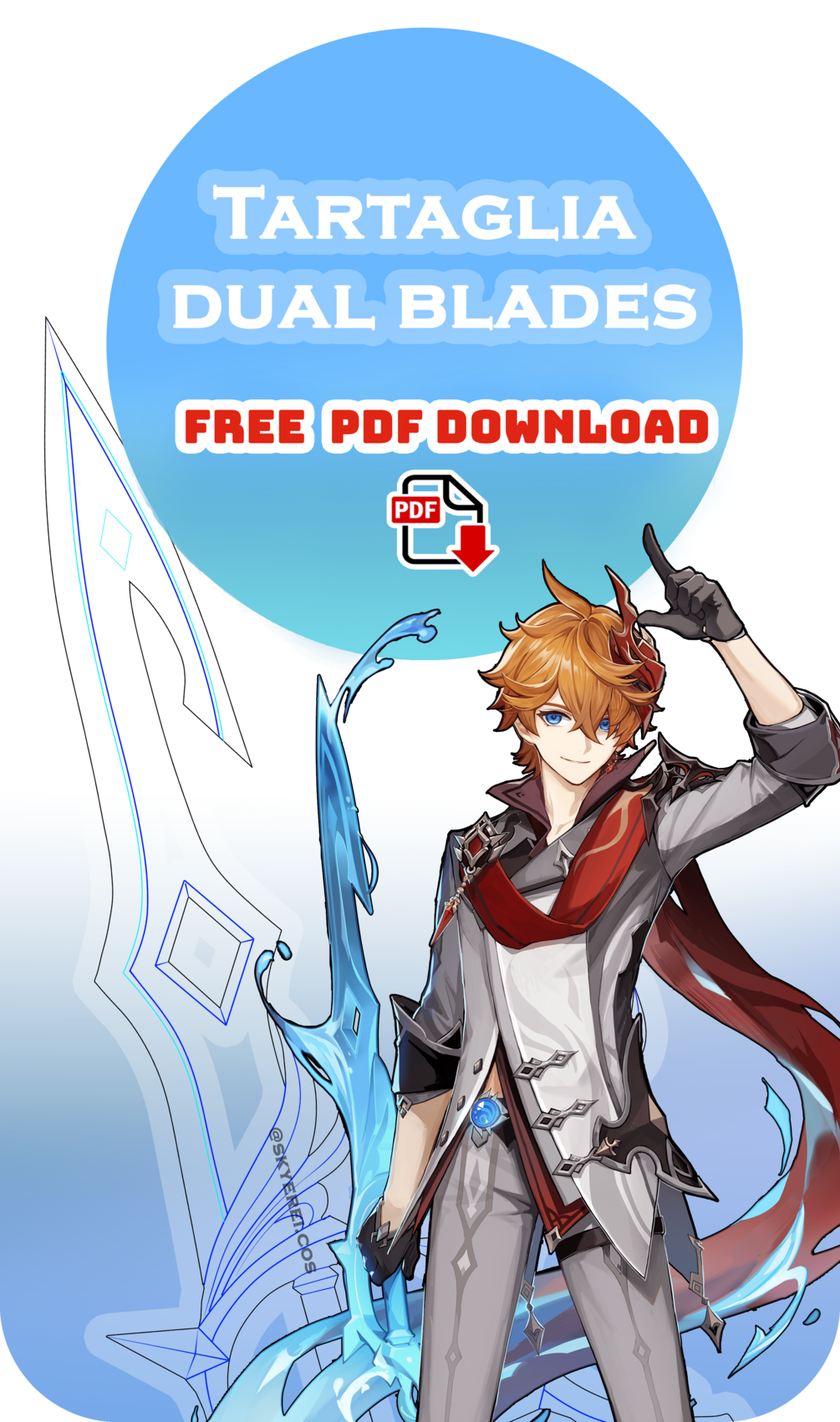 Tartaglia "Childe" Dual Blades (Free Download Pattern)