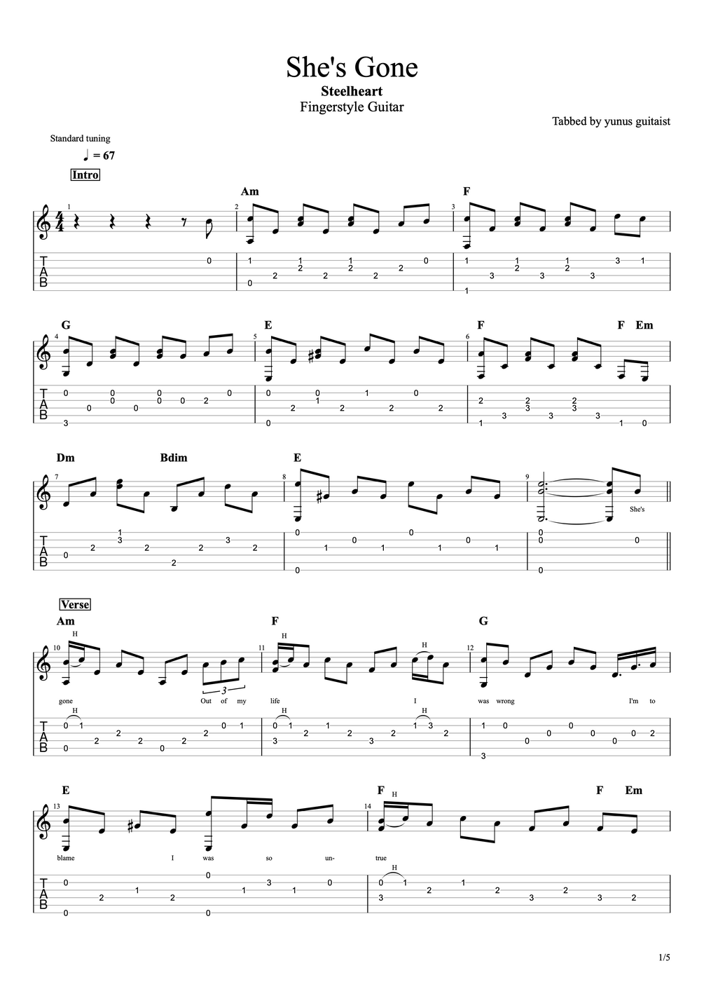 TAB. She's Gone - Steelheart