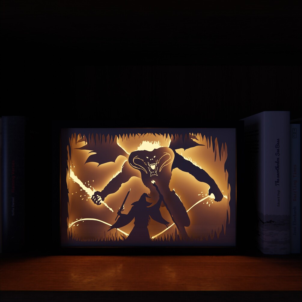 Lord of the Rings Gandalf vs Balrog Inspired by Diy Light Box Lamp ...