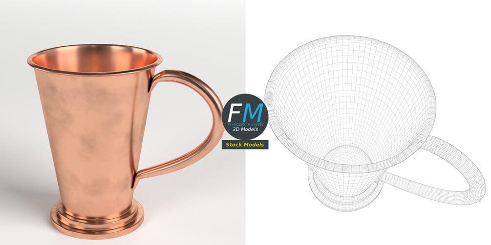 3D MODEL - Copper mug cup