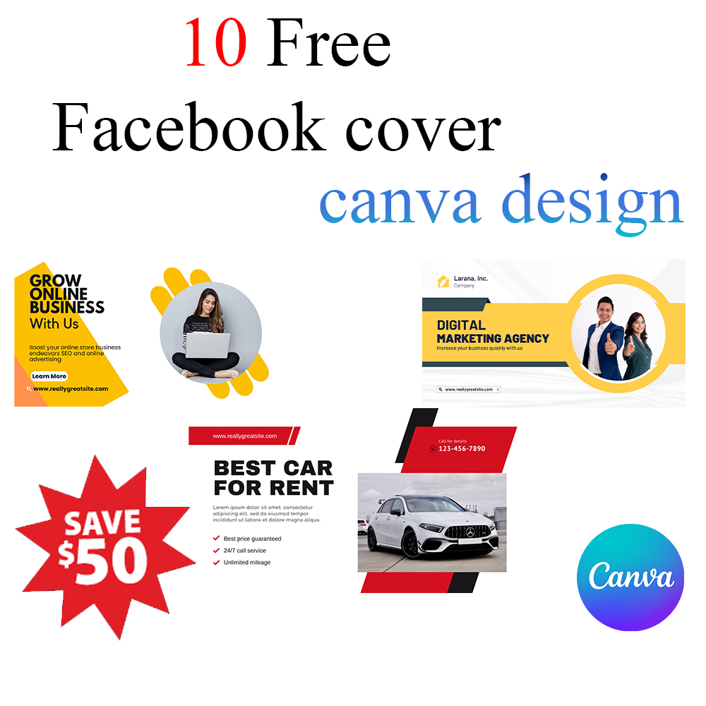 10 Free Facebook cover Canva design