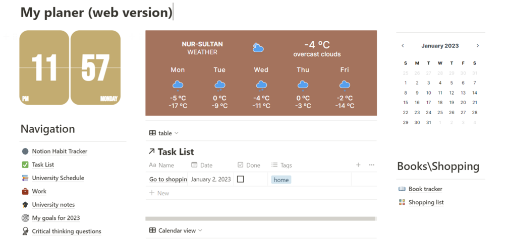 My planer (web version)