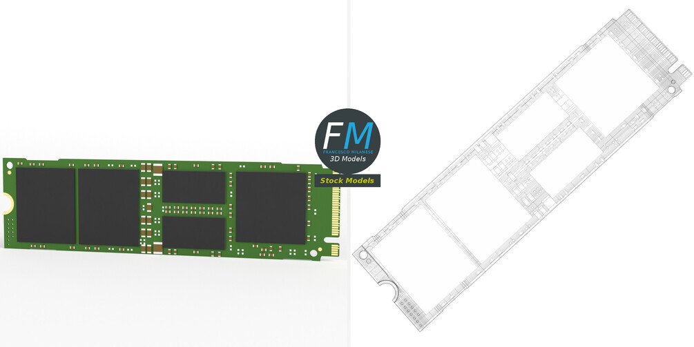 3D MODEL - SSD M2 internal solid state drive