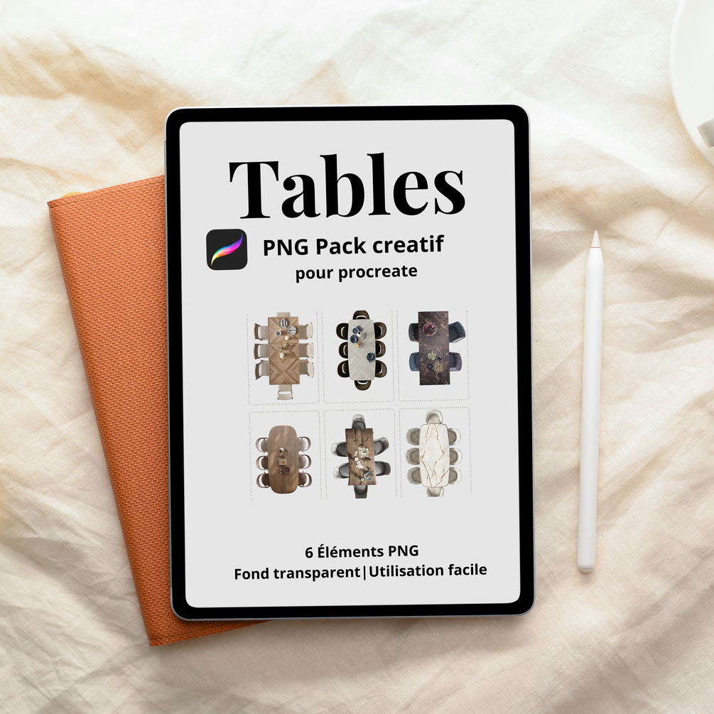 Furniture pack-PNG Tables for Procreate (Vol.1)