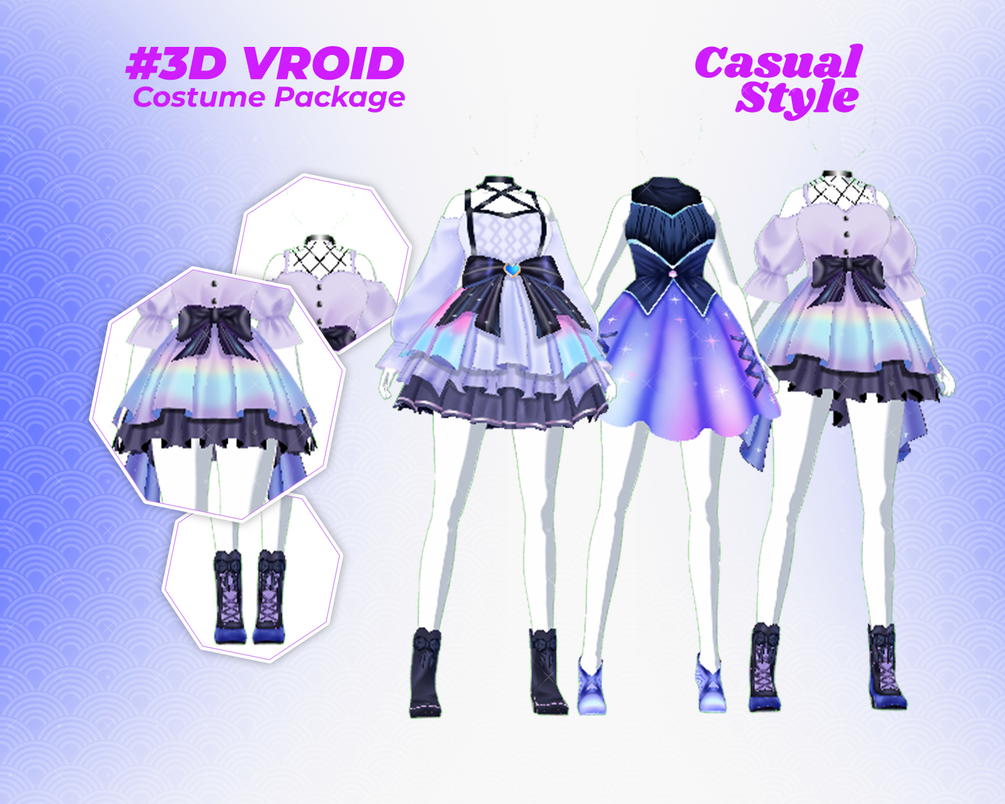 Casual VRoid Outfit Bundle | Everyday Fashion for VTuber Avatars ...