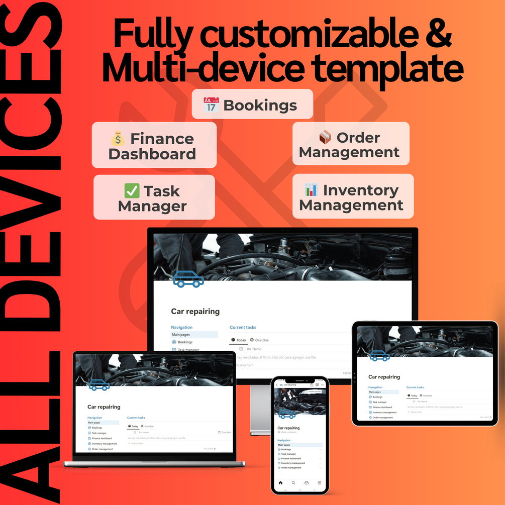 Car Repairing Templete Notion