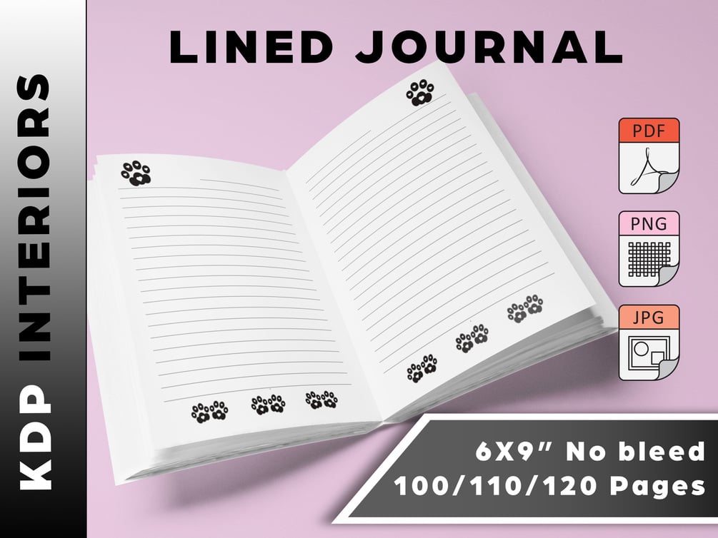 DOG THEMED Lined Journal Interior