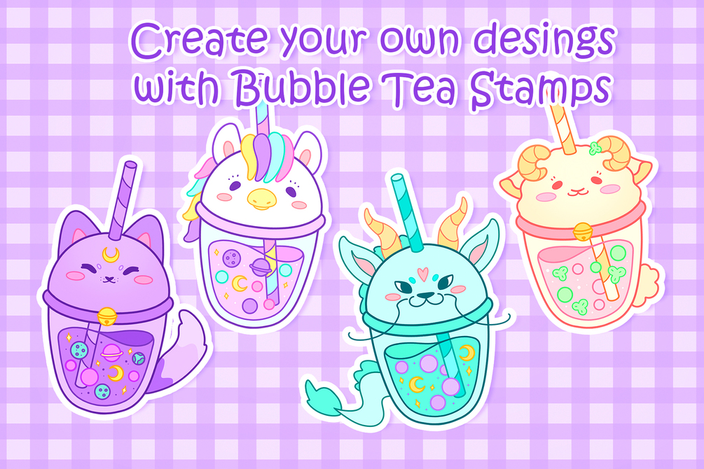 Procreate Bubble Tea Stamps Bundle