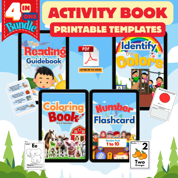 Activity Book for Kids Printable 4Bundles Edition