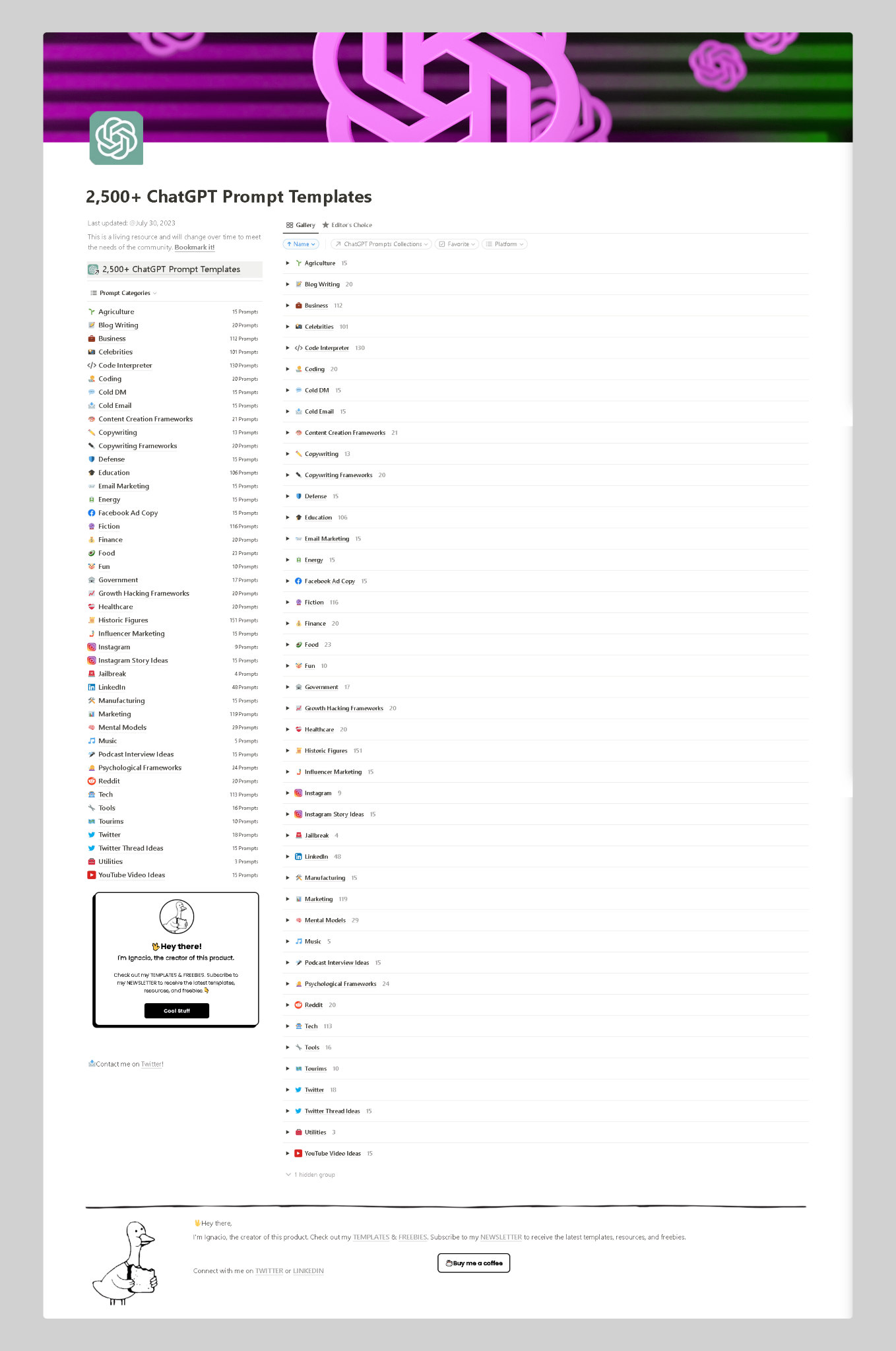 2,500+ AI Chatbot Prompt Templates