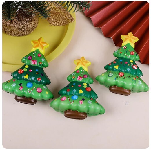 Christmas Squishy Slow Rise Stress Relief Toy Party Favor - Tree 1pc ...
