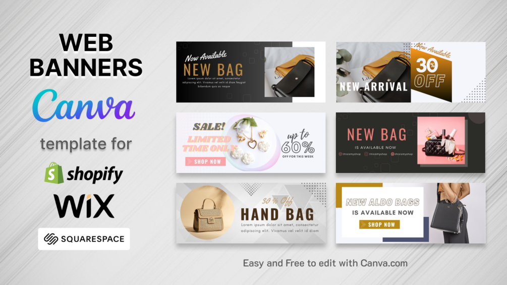 Web banner for Shopify, Wix and Spacesqaure