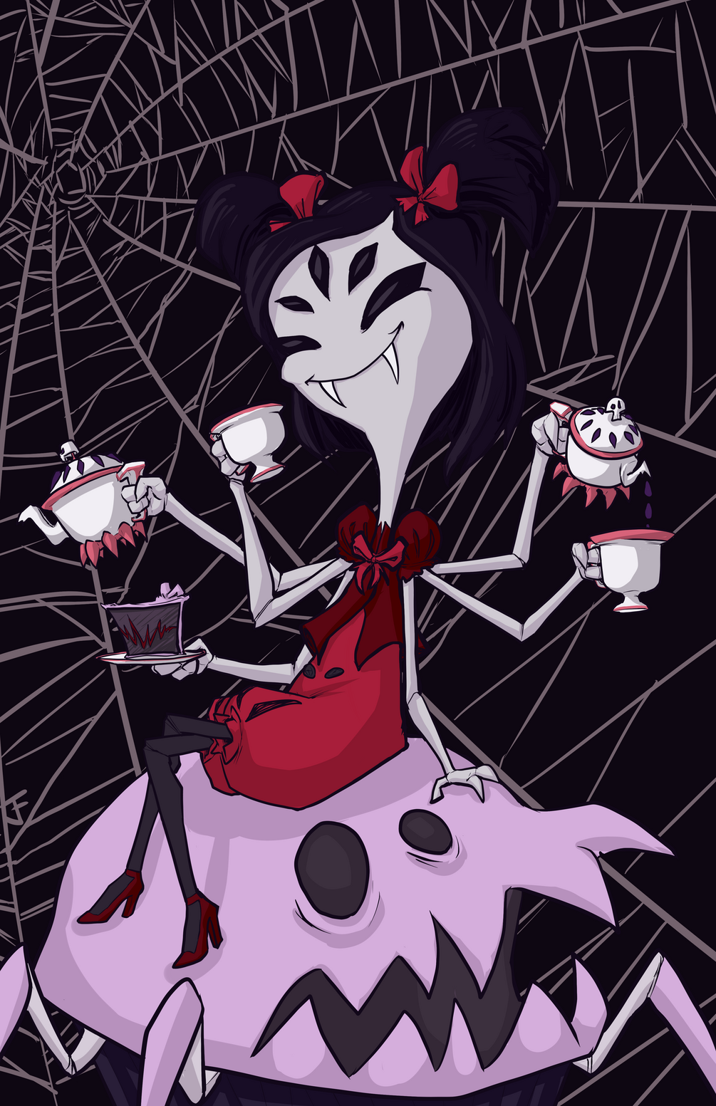 A cup of spiders - Undertale print featuring Miss Muffet