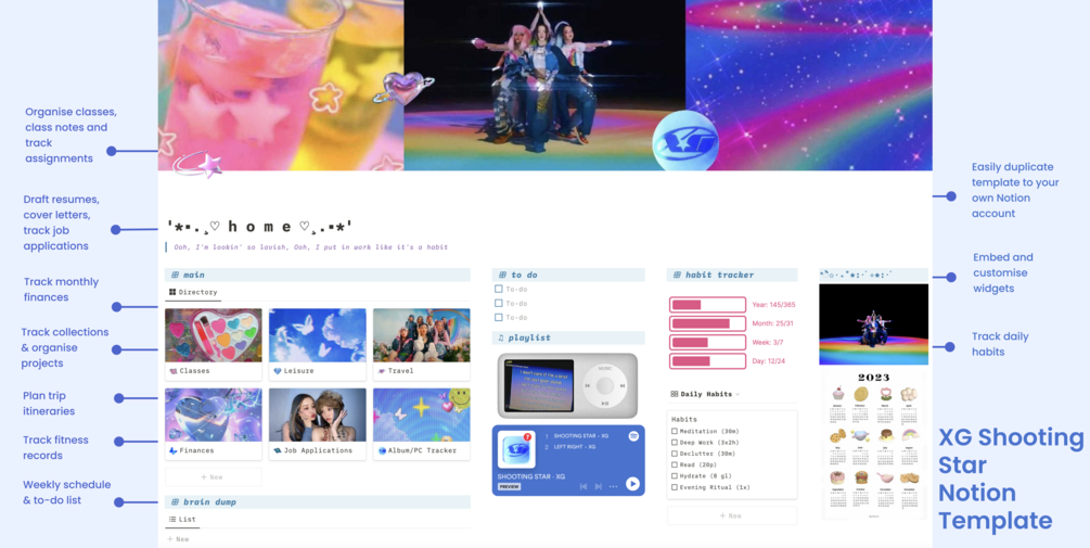 💫 XG Shooting Star Notion Template