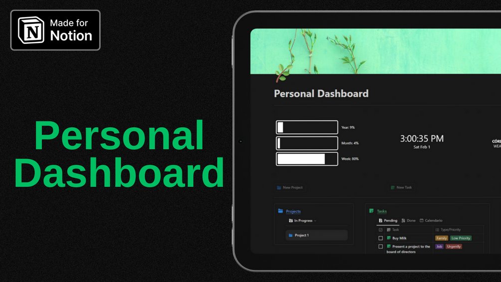 Notion Personal Dashboard