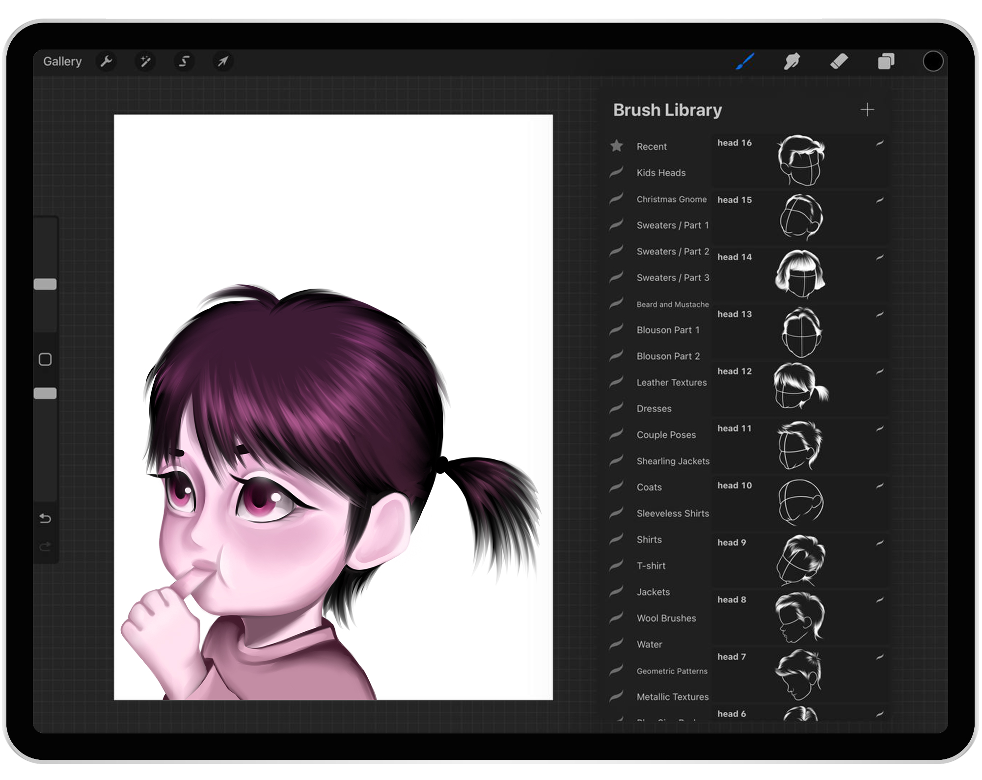 20 Procreate Kids Portraits Stamp Brushes Collection