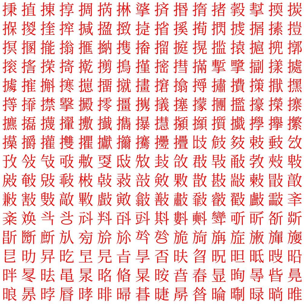 Unicode CJKEA 3a00-3aff, 256 letters, BLEND file for 3d