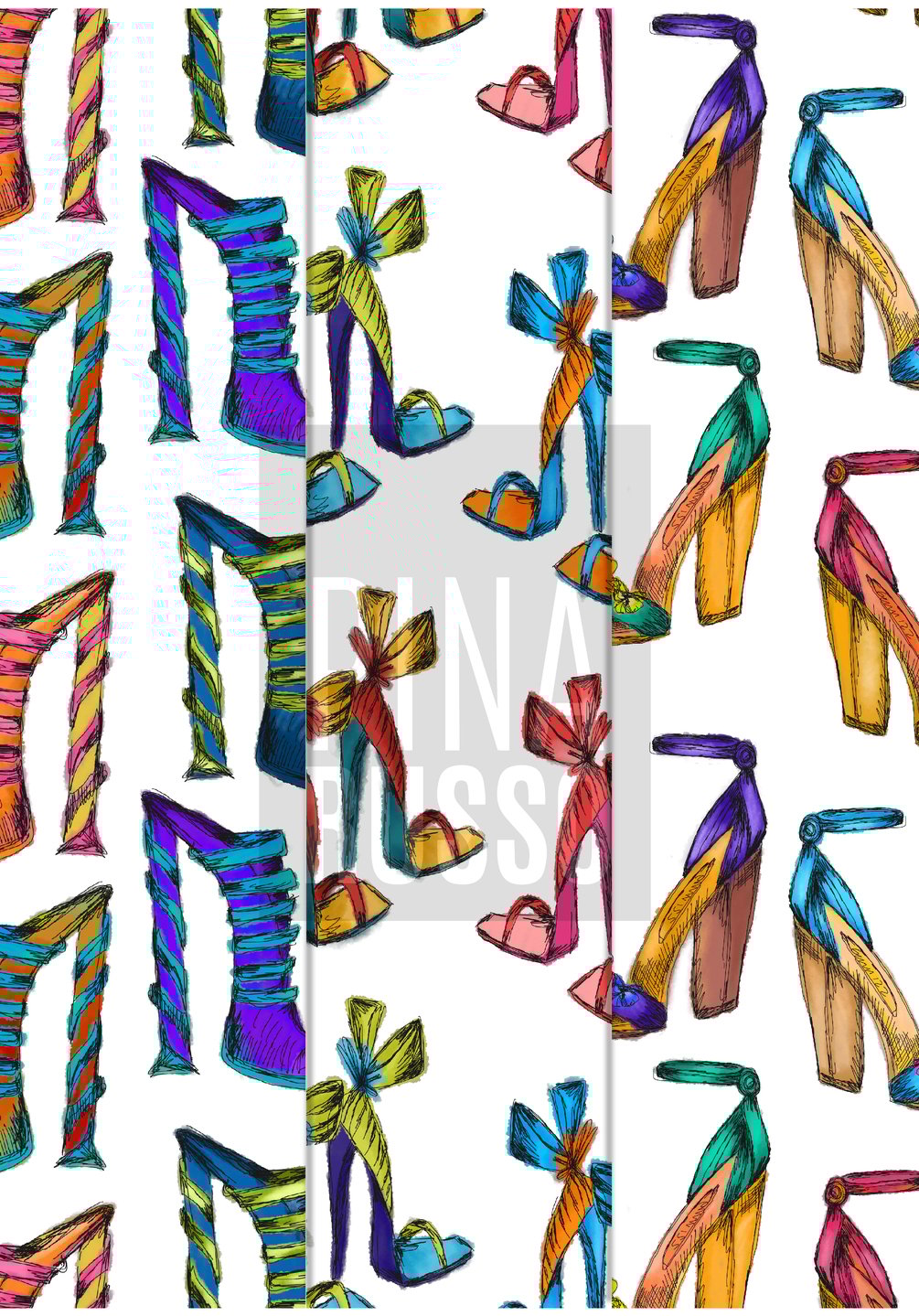 Bundle/ Color Rita, Giovanna, and Alessia Shoes, Repeating Pattern ...