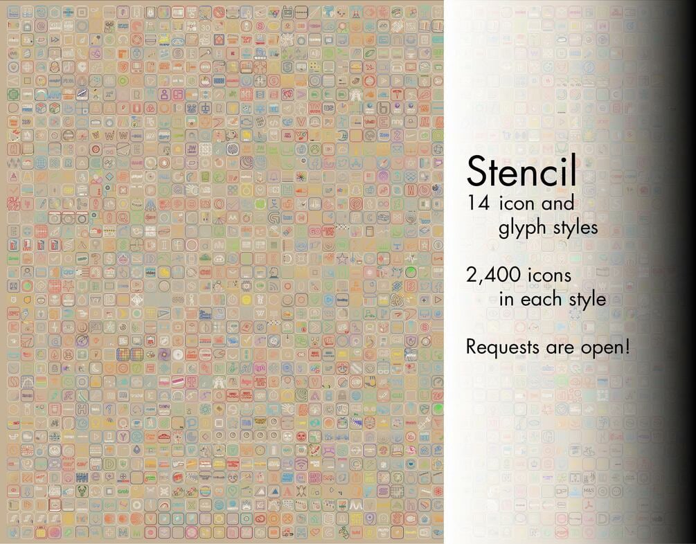 iOS 16 icons - Stencil theme