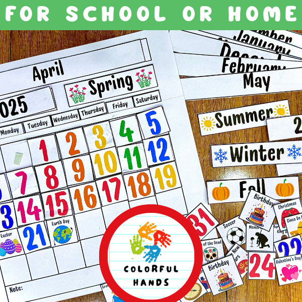Cute & Colorful Printable Calendar for Kids – Perfect for Home or ...