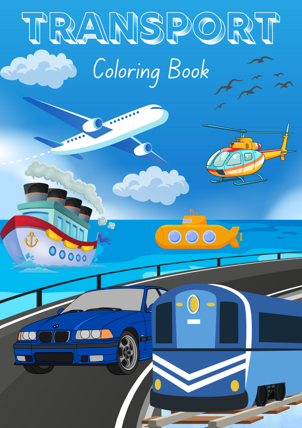 Transport Coloring Book For Children