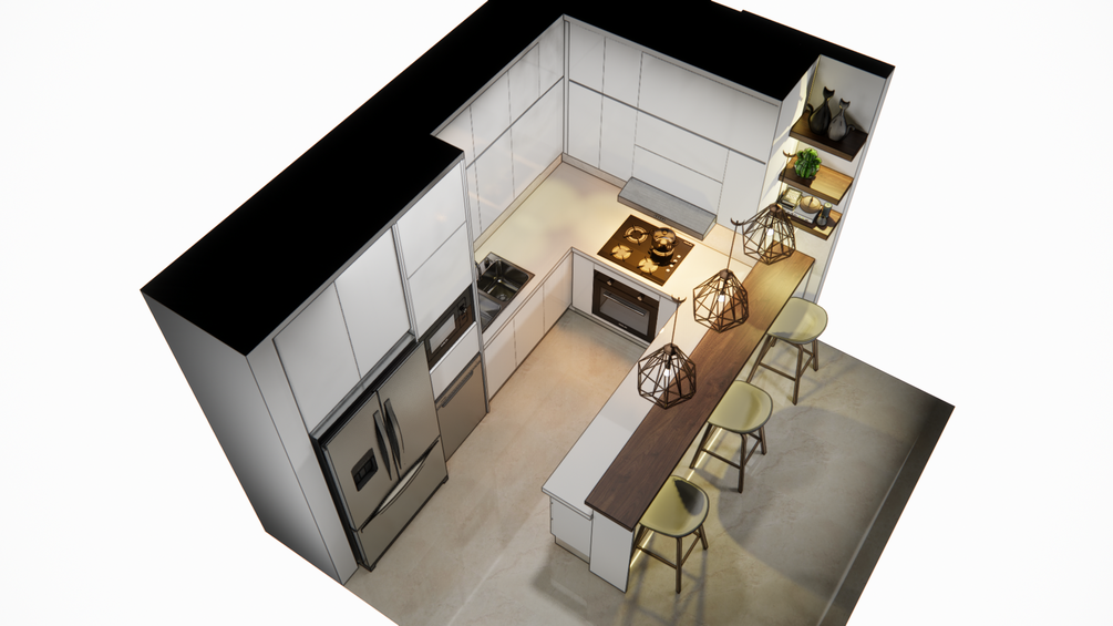 Modern Kitchen in Sketchup Enscape 3D ready