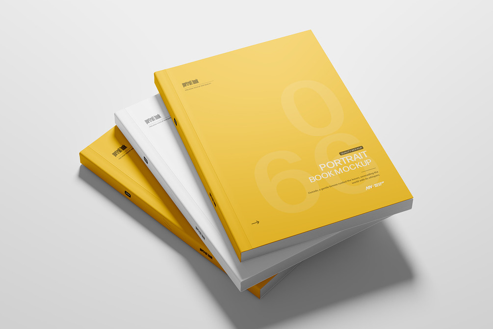 Softcover Portrait Book Mockup Set