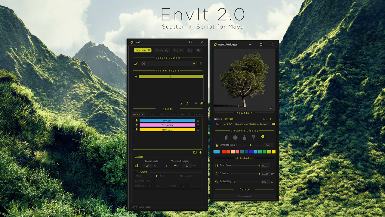 EnvIt 2.0 - New Scattering Script for Maya - Early Access - Wizix