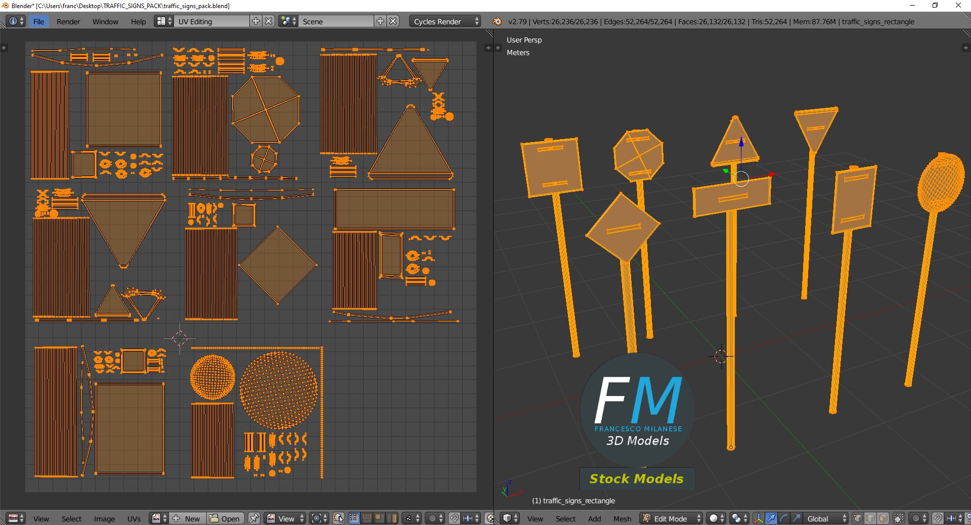 3D MODEL - Traffic signs pack