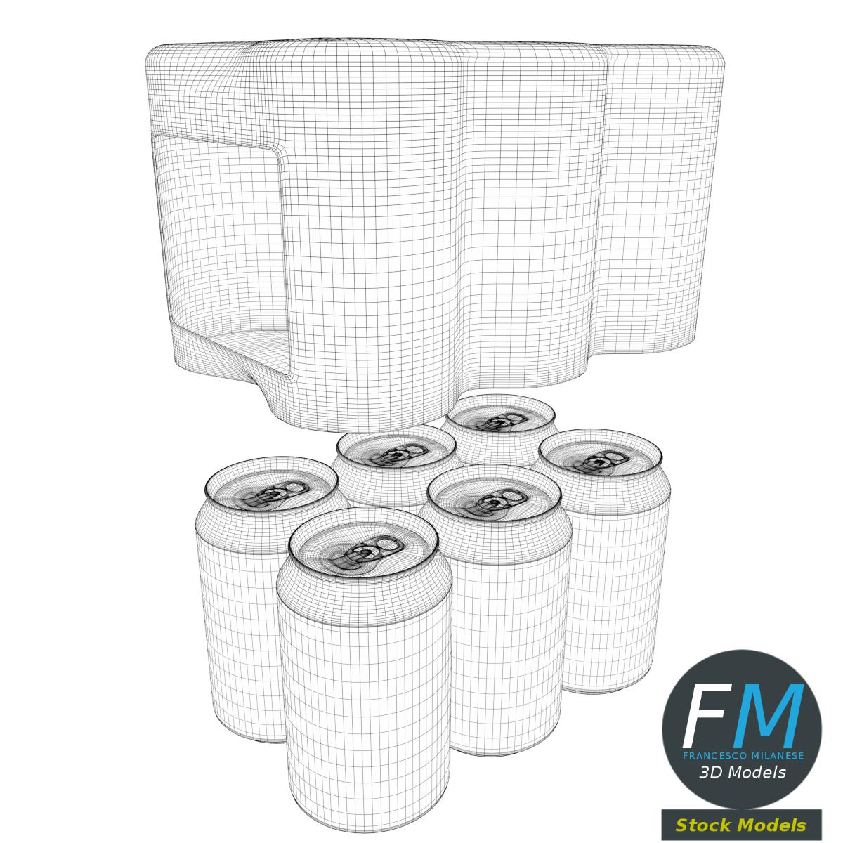 3D MODEL - Pack of six soda cans