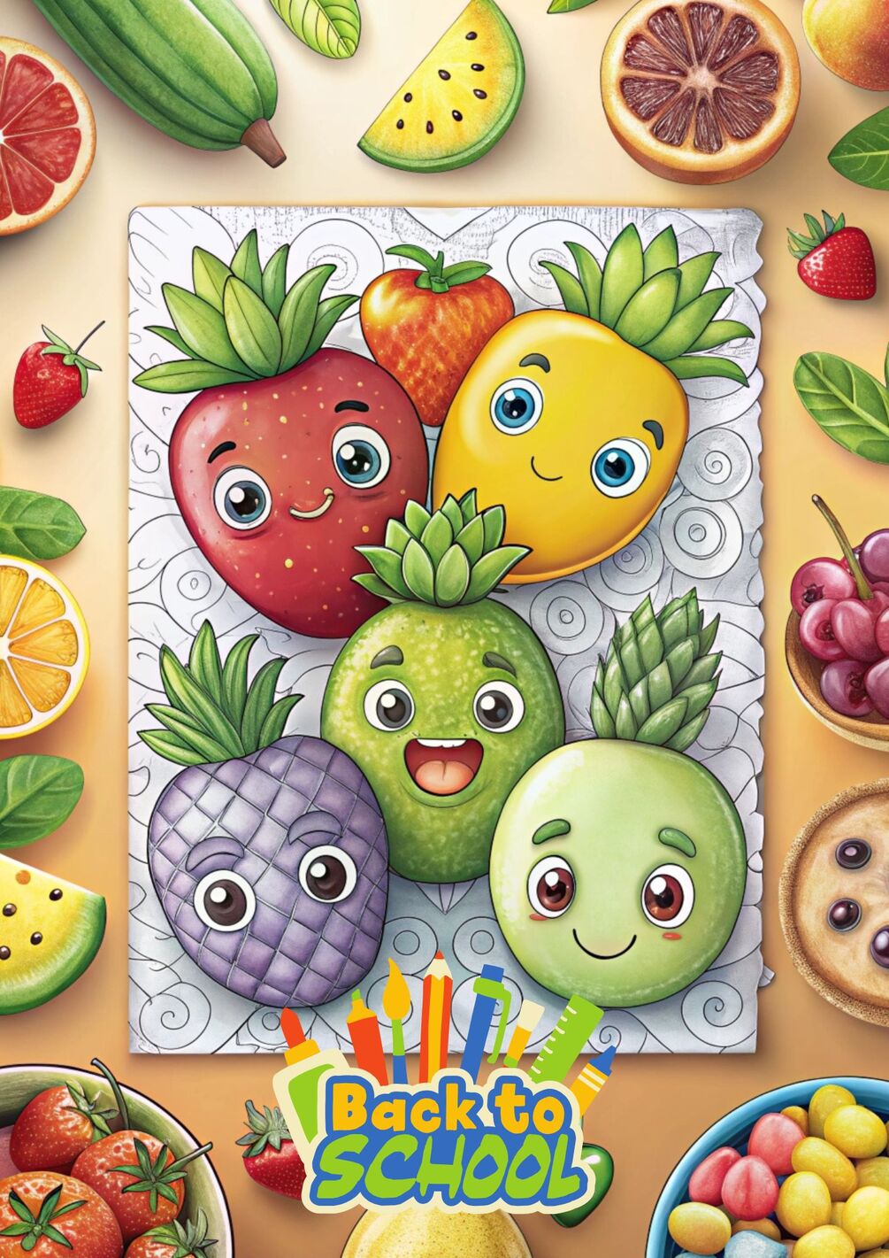 Multi-Skill Rich Fruit Coloring Book for Your Child - 30 Pages of Fun ...
