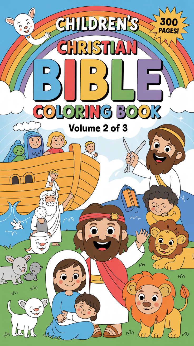 Christian Bible Coloring Book Part 2 for Kids - 300 pages + $150+ Bonus!
