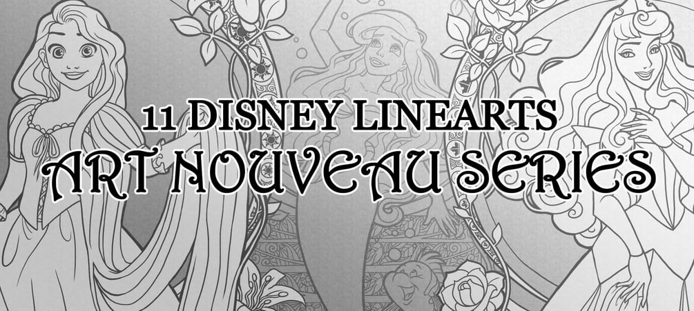 11 Disney Linearts - Art Nouveau