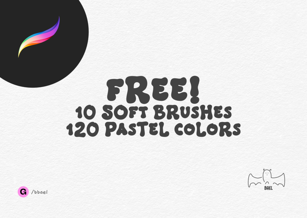 FREE 10 Soft Brushes + 4 Pastel Colors Swatches