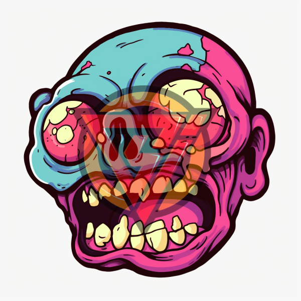 Grotesque Zombie Skull – Creepy Vector Artwork (EPS, PSD, SVG)