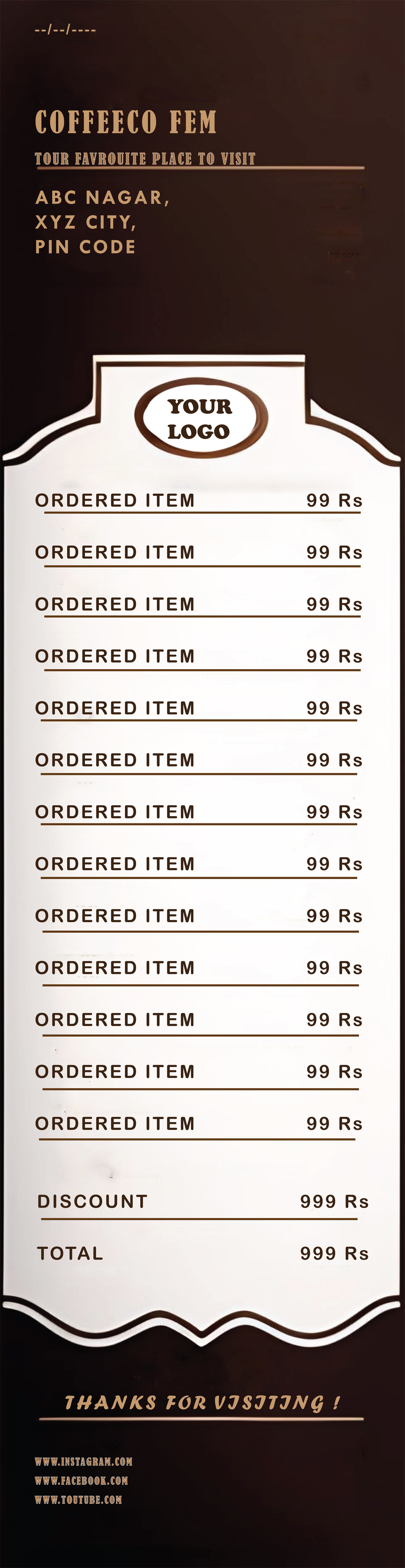 Upgrade Your Coffee Shop with Our Custom Menu & Bill Templates