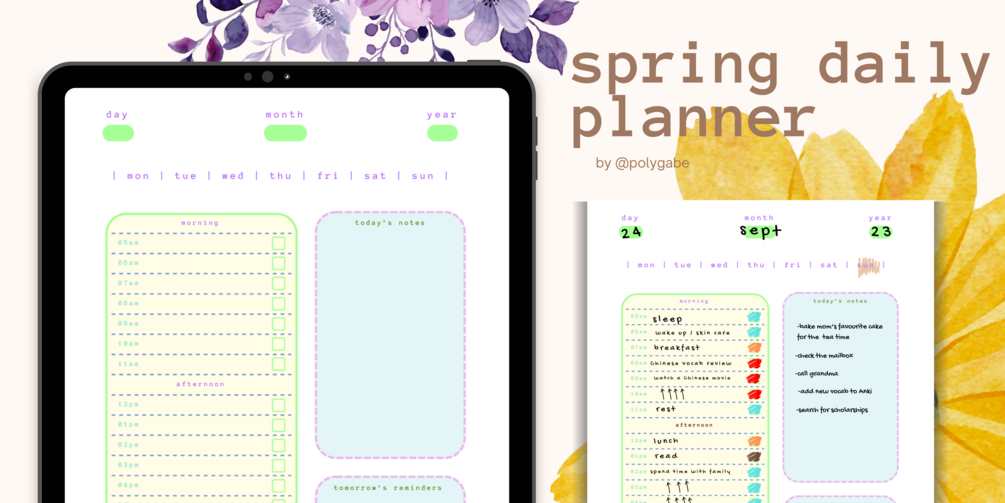 Spring Daily Planner