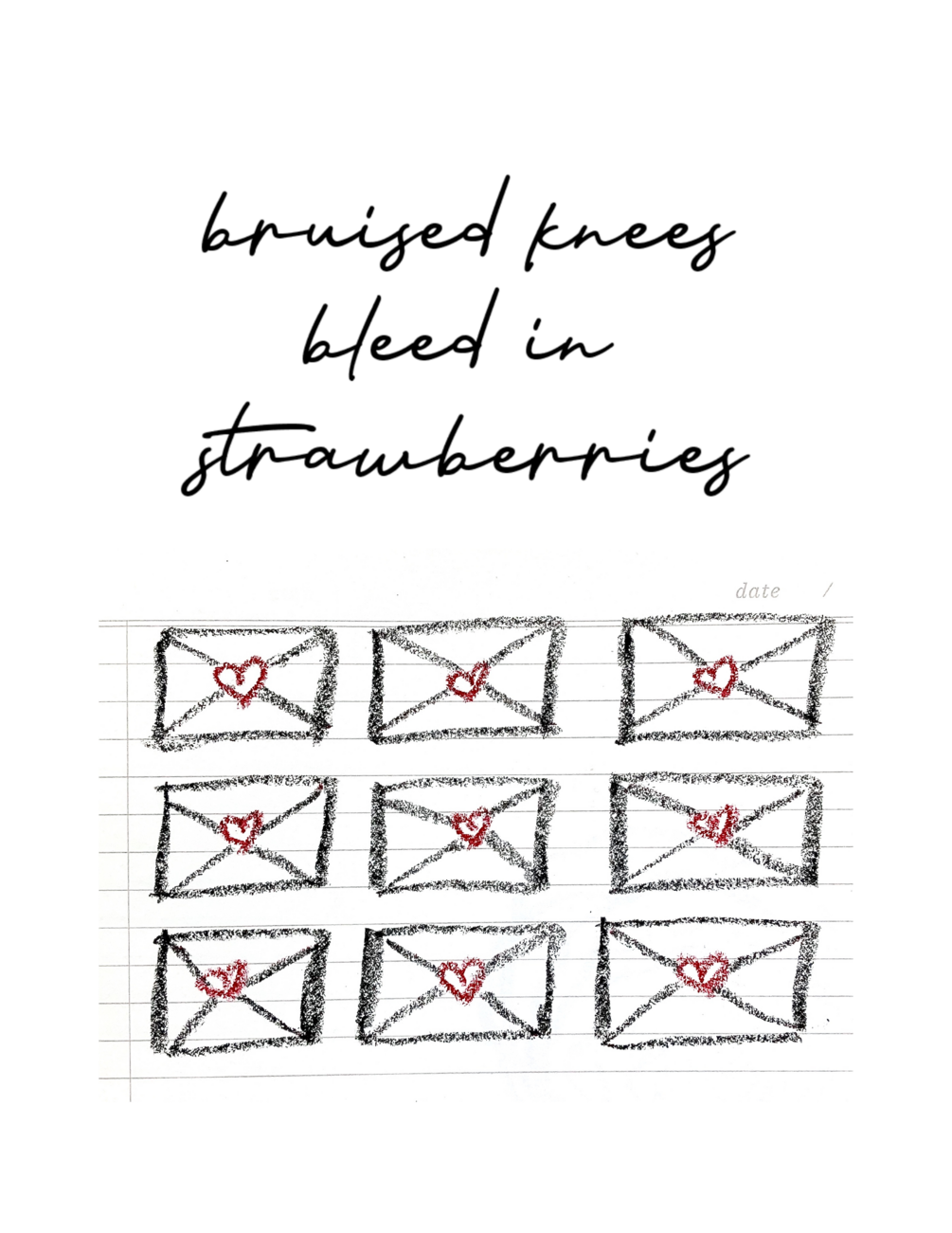 bruised knees bleed in strawberries
